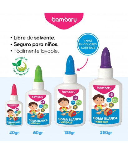 OFFICENET - PEGA BLANCA ESCOLAR BAMBARY 250ML